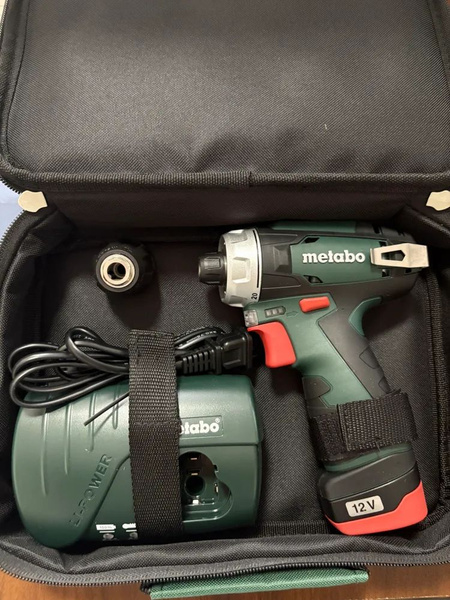 Аккумуляторная дрель-шуруповерт Metabo PowerMaxx BS 12V 1x2Ah, зарядное ...
