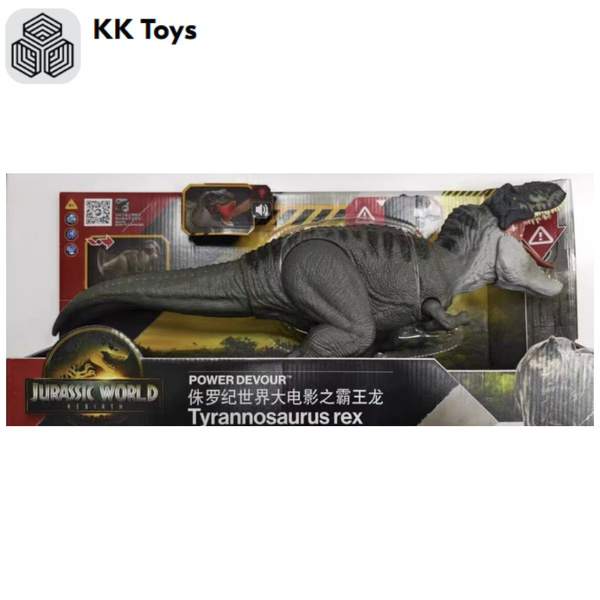 Mattel Jurassic World Power Devour Игрушечная фигурка Тираннозавра T ...