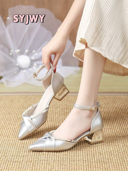 Туфли Женский SYJWY, размер 35 Толстый каблук Пряжка купить c доставкой на OZON по низкой цене ...