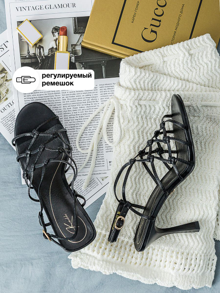 Босоножки Женский Keddo Шпилька Искусственная кожа, размер 38 6 Лето Великобритания Пряжка ...