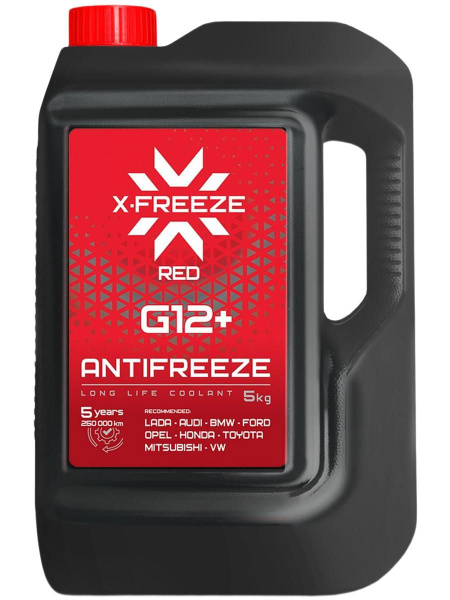 Антифриз X-Freeze G12+ (-40) красный 5 кг. купить на OZON по низкой цене (2323486994)
