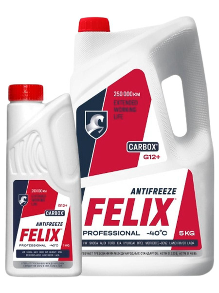 Антифриз FELIX CARBOX G-12+ (-40) красный Комплект 5кг+1кг купить на OZON по низкой цене ...
