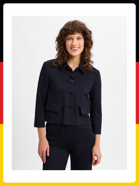 Жакет Женский Marc Cain синий размер 42 Повседневный Не указана купить C доставкой на Ozon по