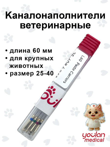 Каналонаполнители ветеринарные № 25-40, 60 мм нержавеющая сталь Paste ...