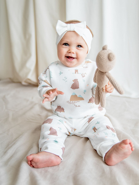 Комплект одежды Девочки, Мальчики BUNGLY Повседневный двойка белый, размер 92 Хлопок, Полиэстер ...