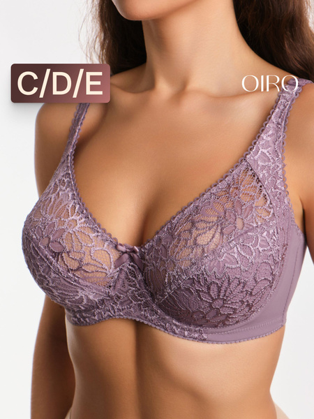 Бюстгальтер Женский OIRO мягкая чашка на каркасе, размер 100C фиолетовый Полиамид, Эластан ...