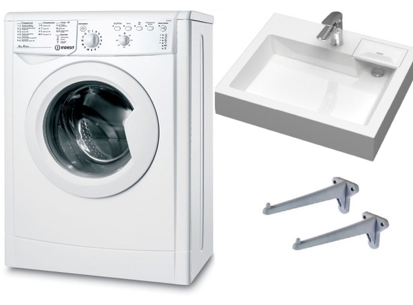 Стиральная машина Indesit IWUB 4085 с раковиной Энигма 55 над ...