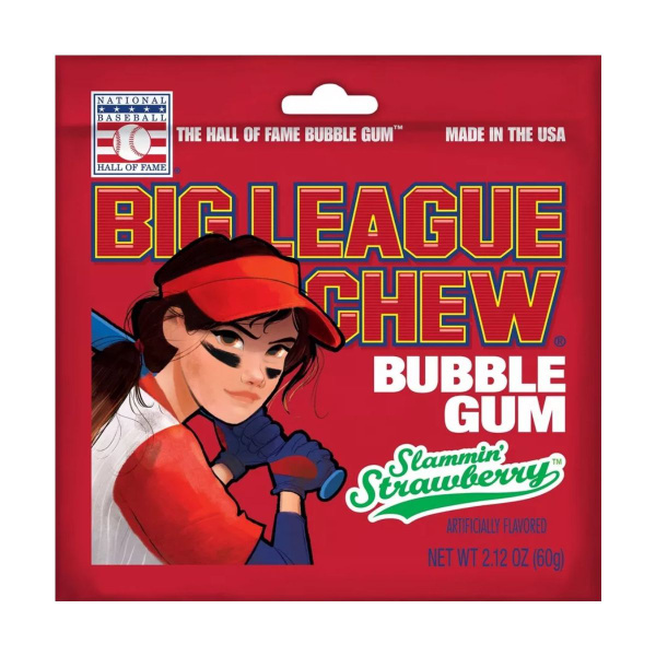 Жевательная резинка Big League Chew, вкус Slammin Strawberry - купить с ...