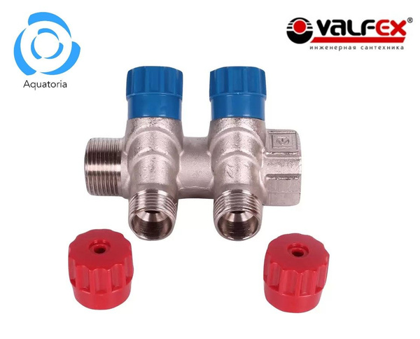 Коллектор Valfex с регулирующими вентилями наружная резьба 1"х2 выхода-1/2" - купить в интернет ...