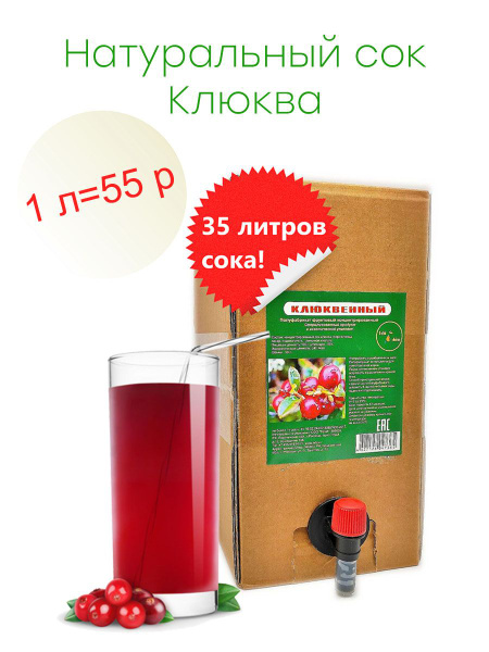 Tebi Juice Клюквенный концентрированный сок (полуфабрикат) , 5л ...