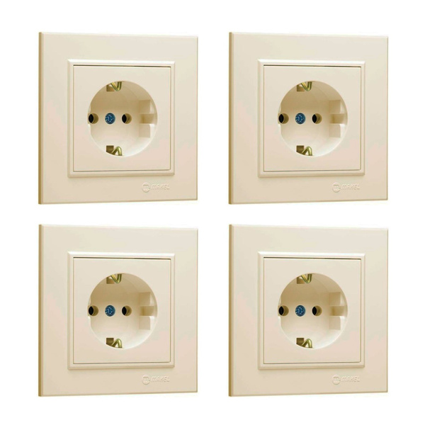 Розетка с/з кремовая Makel Karea 56010008 - 4шт. - купить по низкой ...