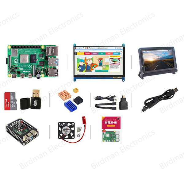 Микрокомпьютер Raspberry Pi 4B набор python 1GB Комплект для большого экрана - купить по низким ...