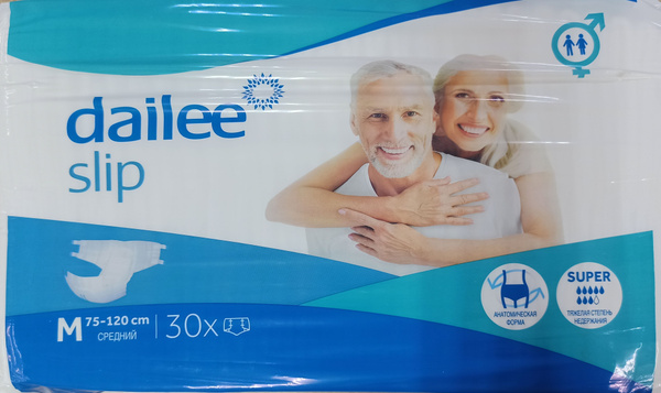 Подгузники для взрослых, DAILEE SLIP SUPER М, 30шт. - купить с ...