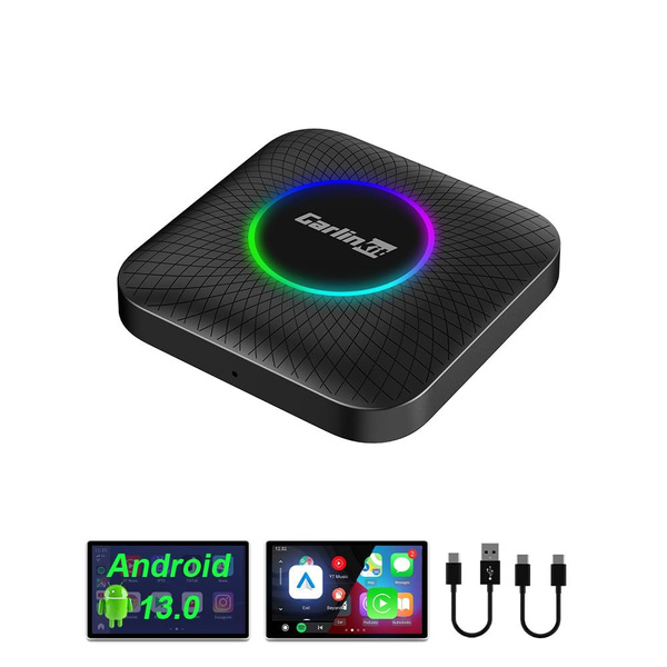 CarlinKit CarPlay Ai Box Android 13.0 со светодиодной подсветкой для ...