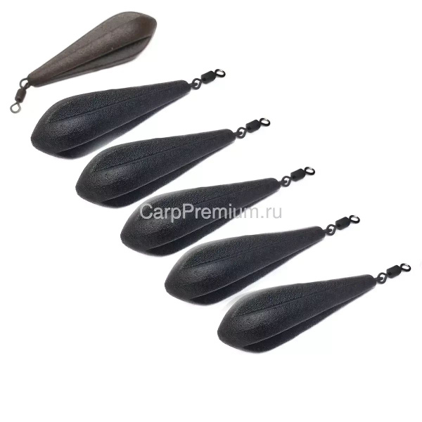 Грузило карповое пулевидное дальнобойное с прорезями и вертлюгом ...