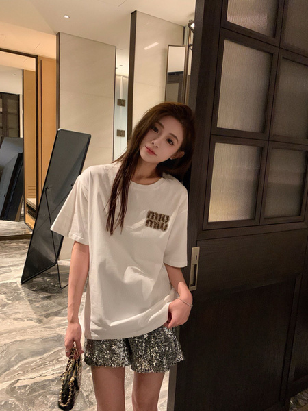 Футболка Miu Miu размер 46 цвет белый хлопок 100 купить по выгодной цене в интернет