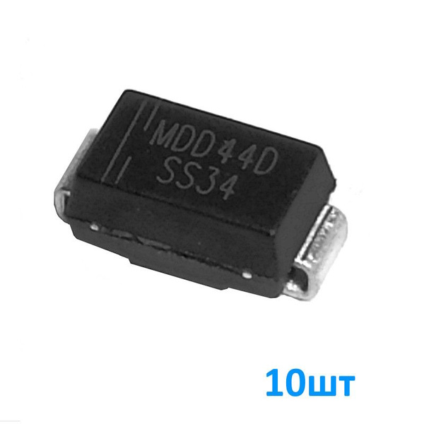 SS34 SMB, Диод Шоттки, 40V, 3А, корпус SMB (DO-214AA), набор 10шт - купить с доставкой по ...