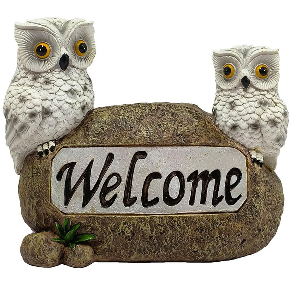 Декоративные светильники садовые статуи на солнечных батареях Сова На газон купить по низкой