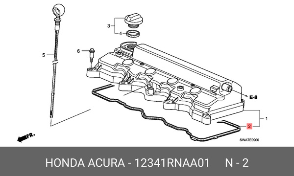 Пpокладка крышки клапанов Honda 12341-RN-AA01 - Honda арт. 12341-RN ...