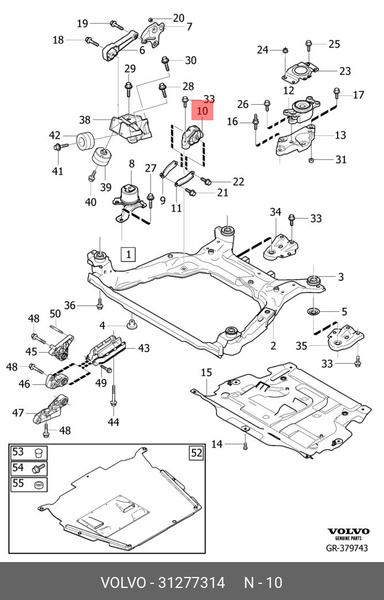 Подушка двигателя volvo 31277314 прав Volvo 31277314 - Volvo арт ...