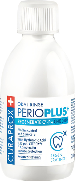 Ополаскиватель Perio Plus Regenerate, хлоргексидин 0,09% + гиалуроновая кислота / CURAPROX ...
