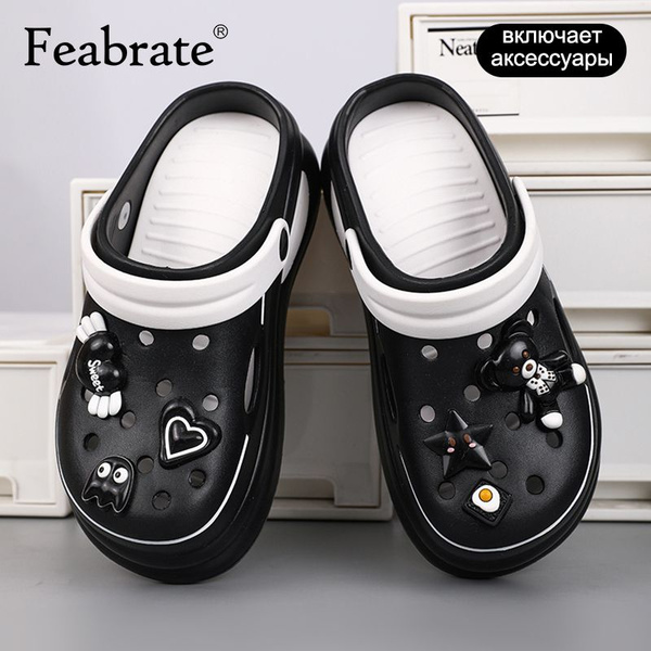 Сабо Женский Feabrate EVA, размер 36, 37 Закрытый нос, Круглый нос Без каблука купить c ...