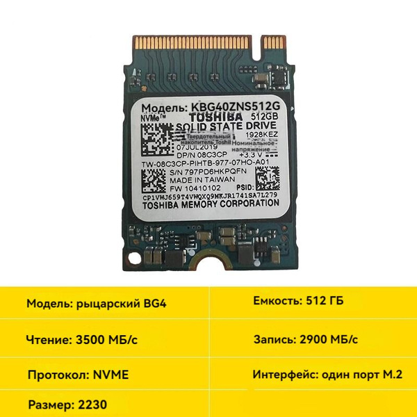 512 ГБ Внутренний SSD-диск KIOXIA B/BG4 M.2 2230/A (KBG40ZNS512G ...
