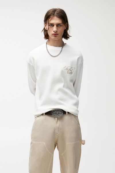 Футболка Pull&Bear, размер 46, цвет белый, хлопок: 100 - купить по выгодной цене в интернет ...