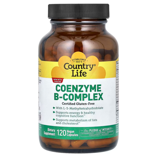 Country Life, Комплекс коэнзимов группы B, 120 веганских капсул ...