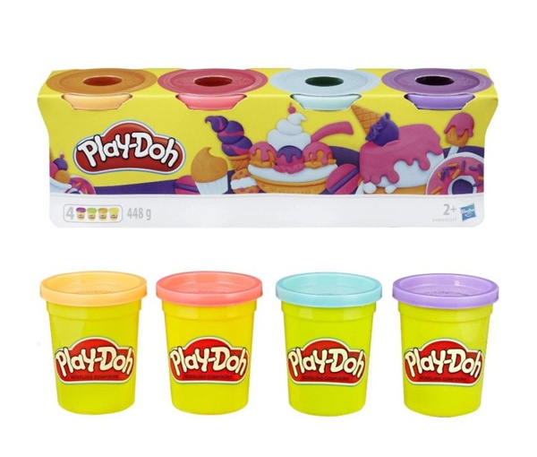 Пластилин Play-Doh Hasbro, пастельные цвета 4 баночки 448гр. - купить с ...