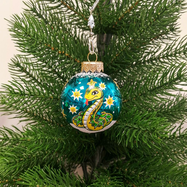 Елочный шар Ёлочка "змея", диаметр 6 см, купить по выгодной цене в ...