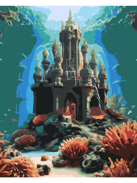 Картина по номерам Подводный замок Размер 40х50, на холсте на ...