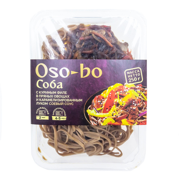 Соба с курицей, овощами и карамелизированным луком 250 г, OSO-BO купить ...