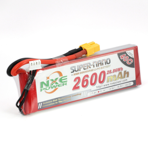 Аккумулятор LiPo 3S 2600mAh 40C (NXE) 11.1В мягкий корпус, разъём XT60 ...