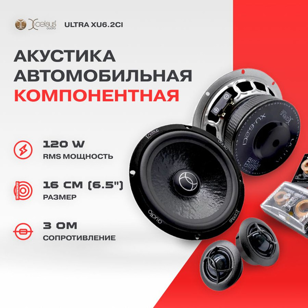 Акустика компонентная Xcelsus Ultra XU6.2Ci 6.5" (165 mm) (с твитерами ...