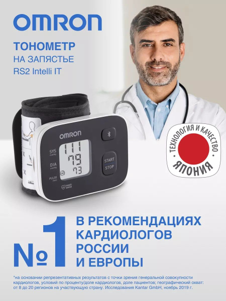 Тонометр на запястье автоматический электронный RS2 - купить с ...