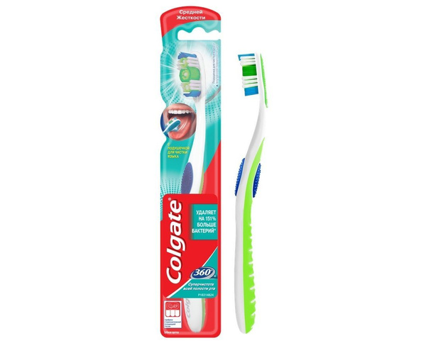 Зубная щетка Colgate "Суперчистота", 360 градусов, средняя - купить с ...