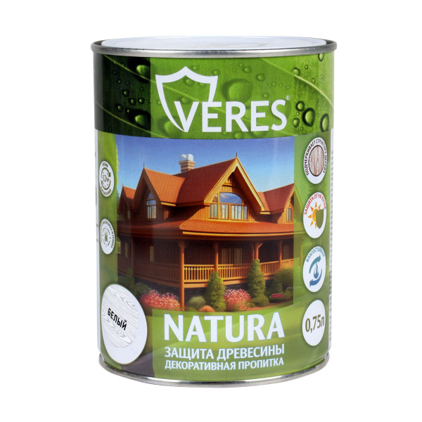 Декоративная пропитка для дерева Veres Natura, полуматовая, 0,75 л ...