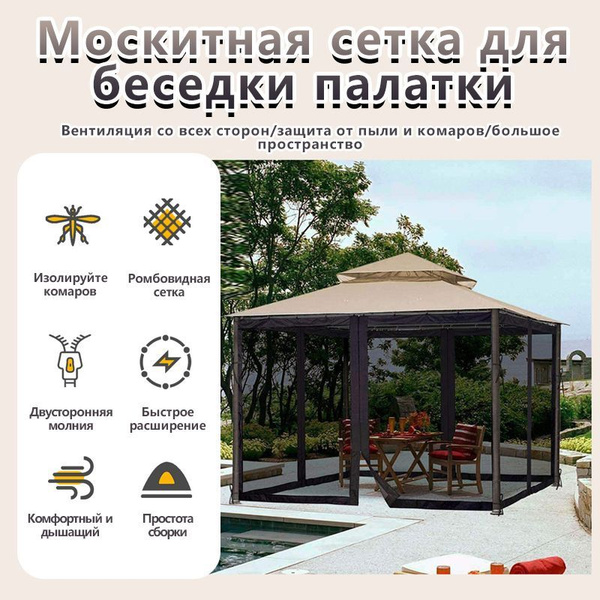 Москитная сетка для садовых качелей,300х300см купить на OZON по низкой ...