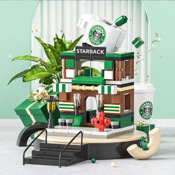 Конструктор пластиковый Кофейня Starbucks, 167 деталей, совместим с ...