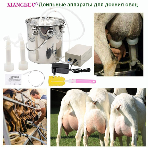 Доильный аппарат для коз с пульсатором и ковшом из нержавеющей стали ...