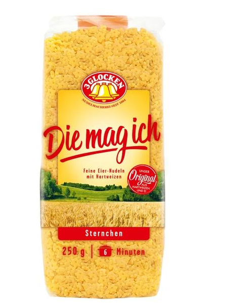 Макаронные изделия 3 Glocken Sternchen Die Mag Ich Feine Eier-Nudeln ...