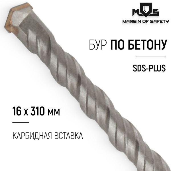 Бур для перфоратора по бетону 16 х 310 (225) мм с двойной резьбой SDS ...