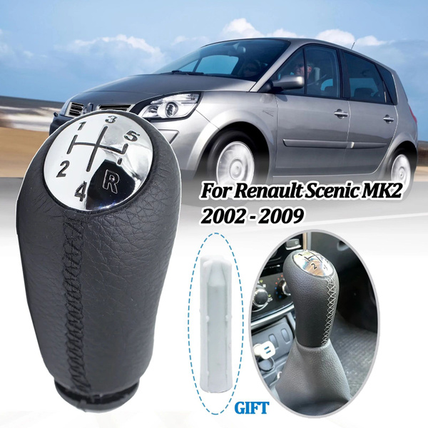 Ручка КПП кожаная черная с черной строчкой для Renault Clio 3 III ...