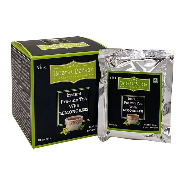 BHARAT BAZAAR Tea with Lemongrass Premix 3 in 1 Чай с Лемонграсс ...