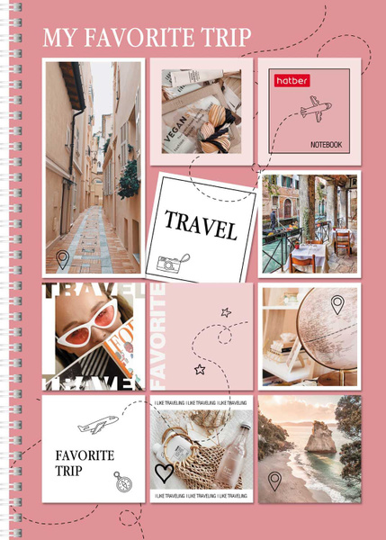 Набор тетрадей Hatber 2 штуки/2 дизайна 96 листов, формата А4, в клетку, перфорация, на гребне ...