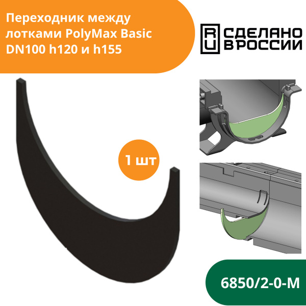 Характеристики Переходник пластиковый для соединения лотков PolyMax Basic h120 и h155 (сечение ...