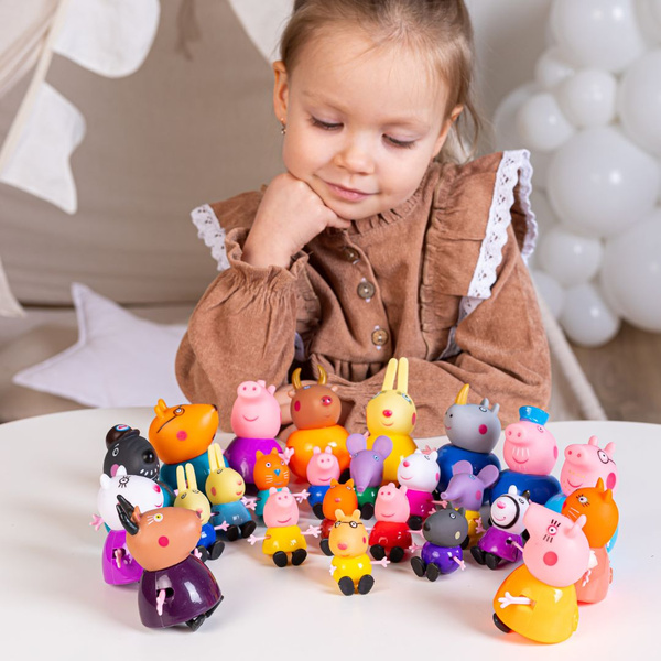 Игрушки фигурки свинка Пеппа с друзьями, набор 25 шт в подарок детям ...