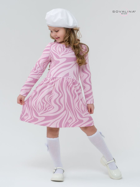 Платье Девочки SOVAlina розовый прямое Повседневный Длинный Хлопок ...