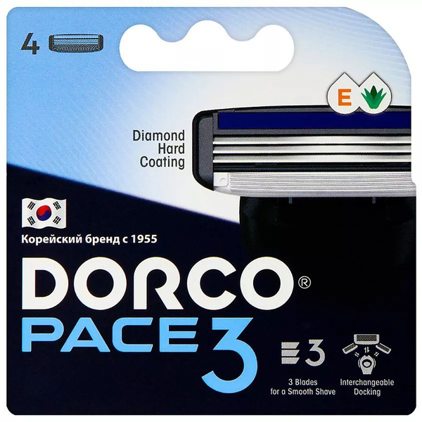 DORCO Сменные кассеты для бритья PACE3, 3-лезвийные 1 шт. купить на OZON по низкой цене (1727978502)